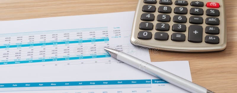 Desk with Financial Documents Stock Image - Image of financial, finance ...