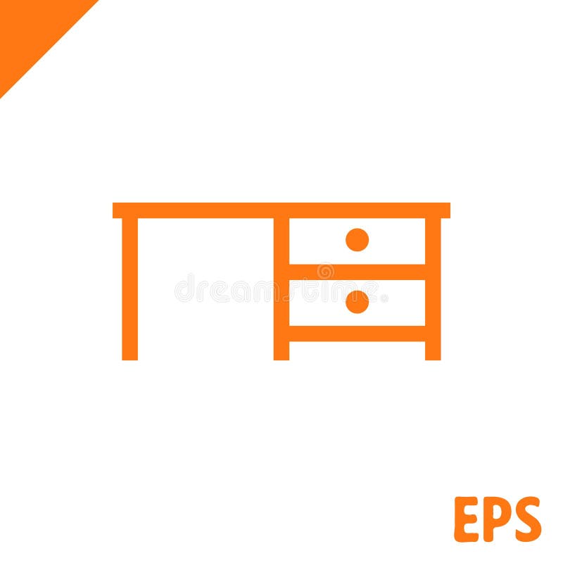 Desk Icon Stock Vector Illustration Flat Design Stock Vector ...