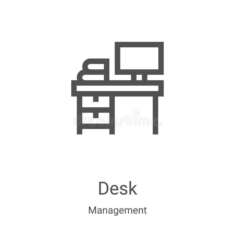 Desk Icon Vector from Furnitures Collection. Thin Line Desk Outline ...
