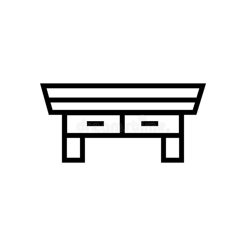 Desk Icon Vector Sign and Symbol Isolated on White Background, Desk ...