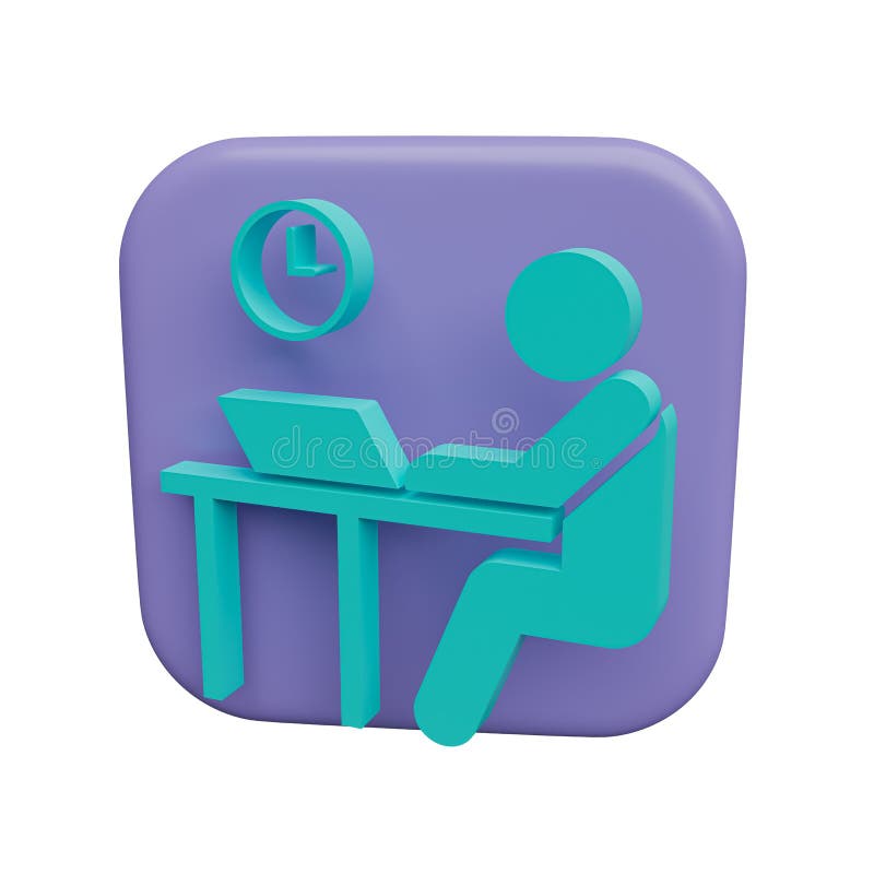 Desk, Job 3d Icon Render Illustration Stock Illustration - Illustration ...