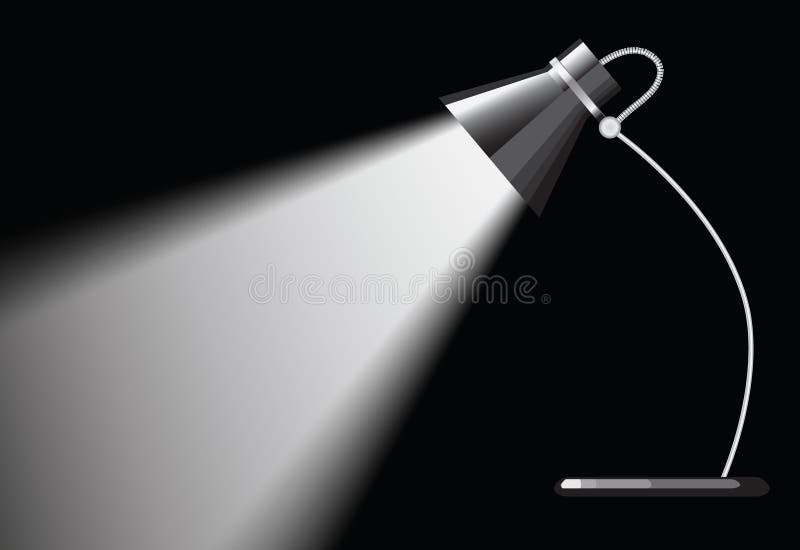 Desk Lamp Linear Icon. Black Lamp Icon on White Background Stock ...