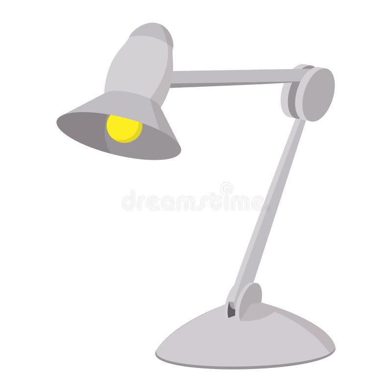 Desk lamp cartoon icon stock illustration. Illustration of grey - 125364548