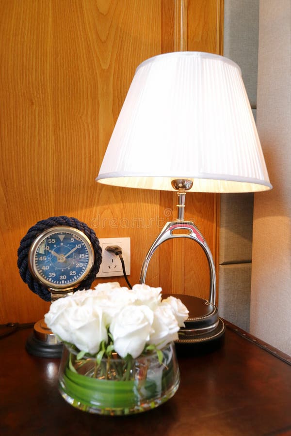 Desk Lamp and Clock, Adobe Rgb Stock Image - Image of room ...