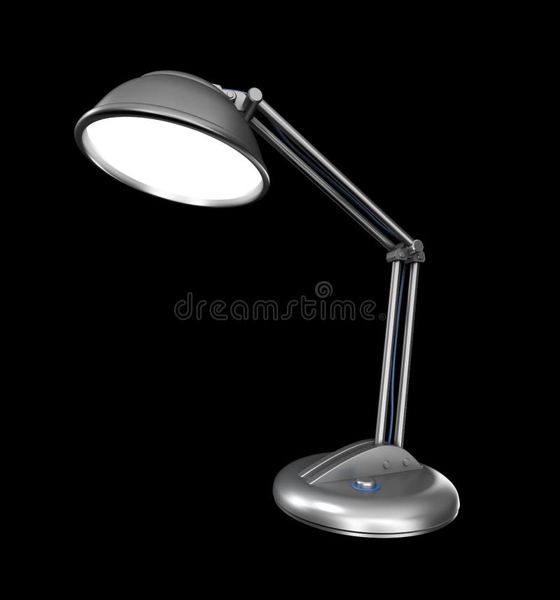 Desk lamp in a dark stock illustration. Illustration of retro - 31914248