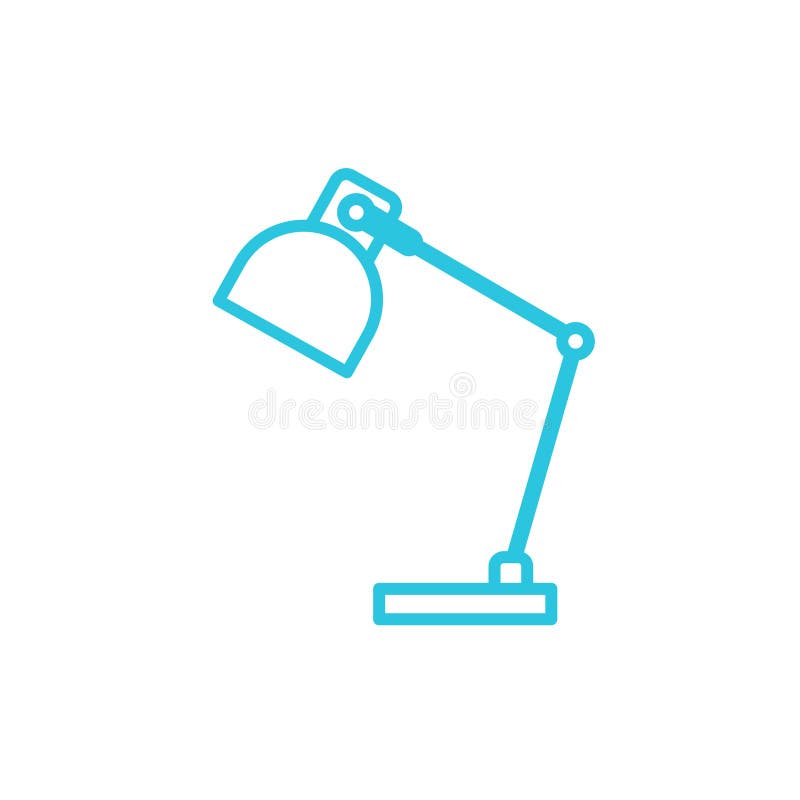 Desk Lamp Linear Icon. Black Lamp Icon on White Background Stock ...