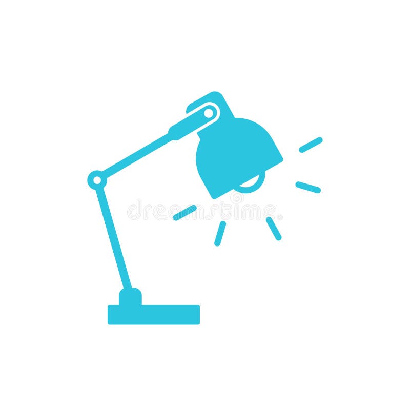 Desk Lamp Linear Icon. Black Lamp Icon on White Background Stock ...