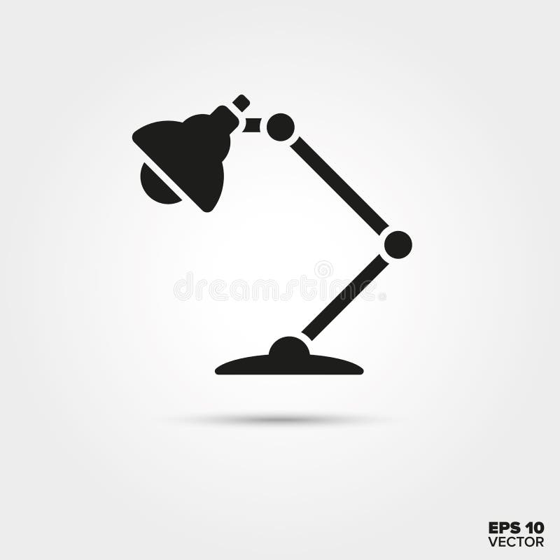 Desk Lamp Icon. Learning Symbol Stock Vector - Illustration of lighting ...