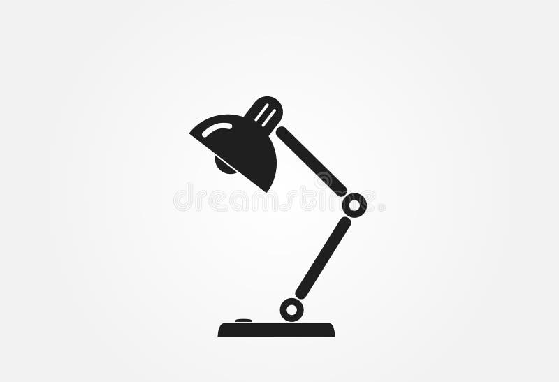 Desk Lamp Icon. Office Work Equipment and Element of Interior Stock ...