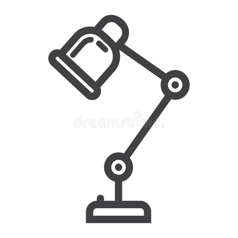 Desk Lamp Line Icon, Table Lamp and Appliance Stock Vector ...
