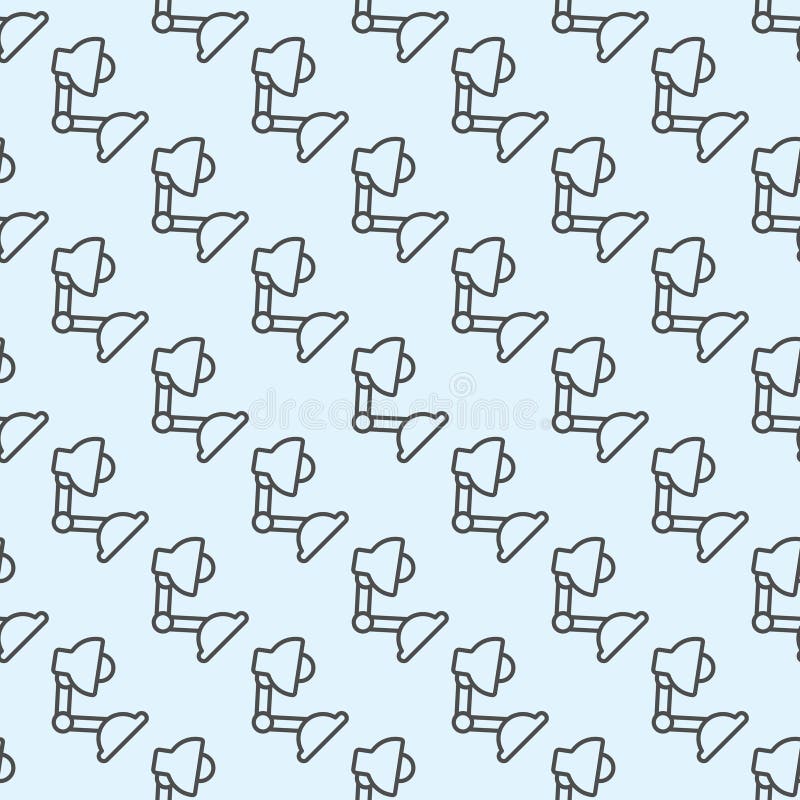 Desk Lamp Line Seamless Pattern, Architect Studio Theme. Vector ...