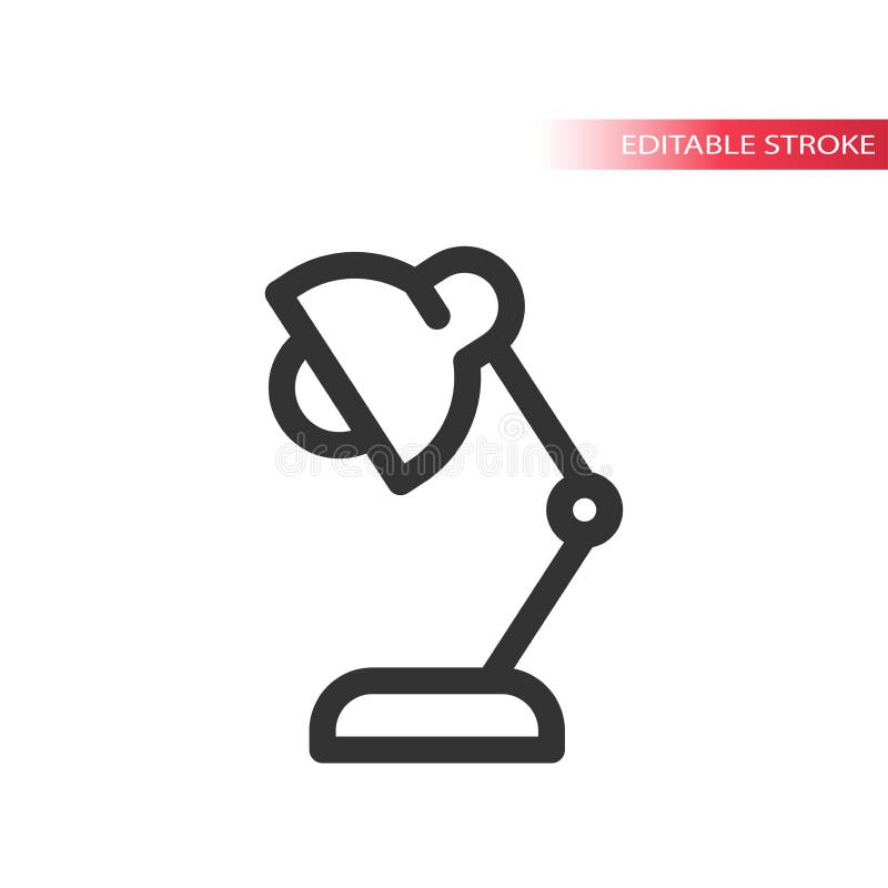 Desk Lamp Simple Line Vector Icon Stock Vector - Illustration of ...