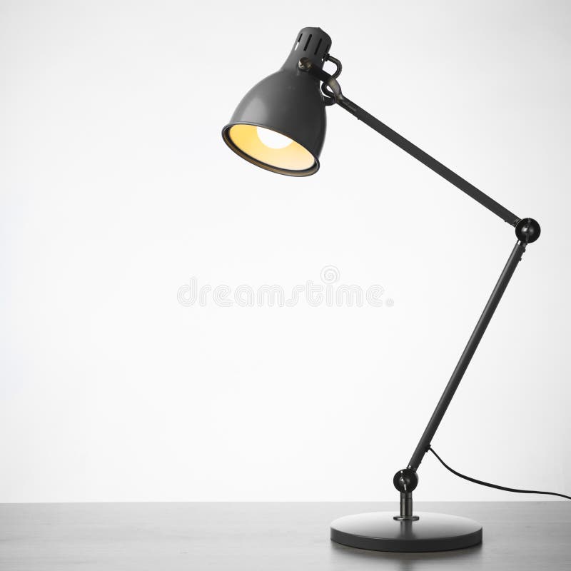 Desk Lamp on the Table, White Background Stock Photo - Image of ...