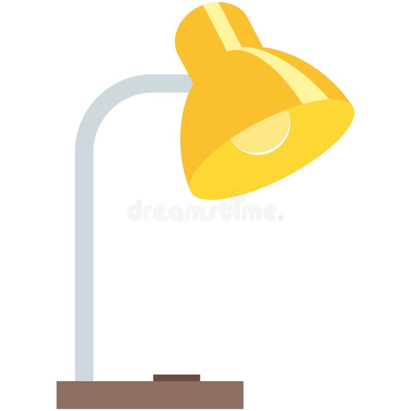 Desk Lamp Vector Icon, Light Office Table Spotlight Isolated Stock ...