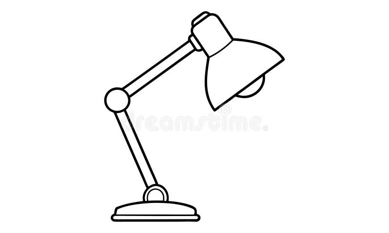 Desk Lamp Vector One Line Draw Icon. Lamp Linear Continuous Outline in ...