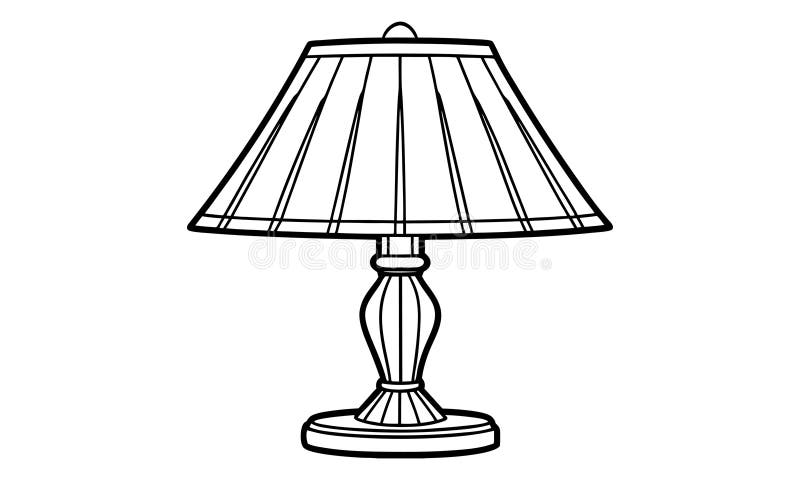 Desk Lamp Vector One Line Draw Icon. Lamp Linear Continuous Outline in ...