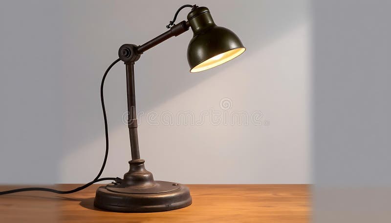 Desk Lamp with Warm Light, Showcasing Office Lighting and Workspace ...