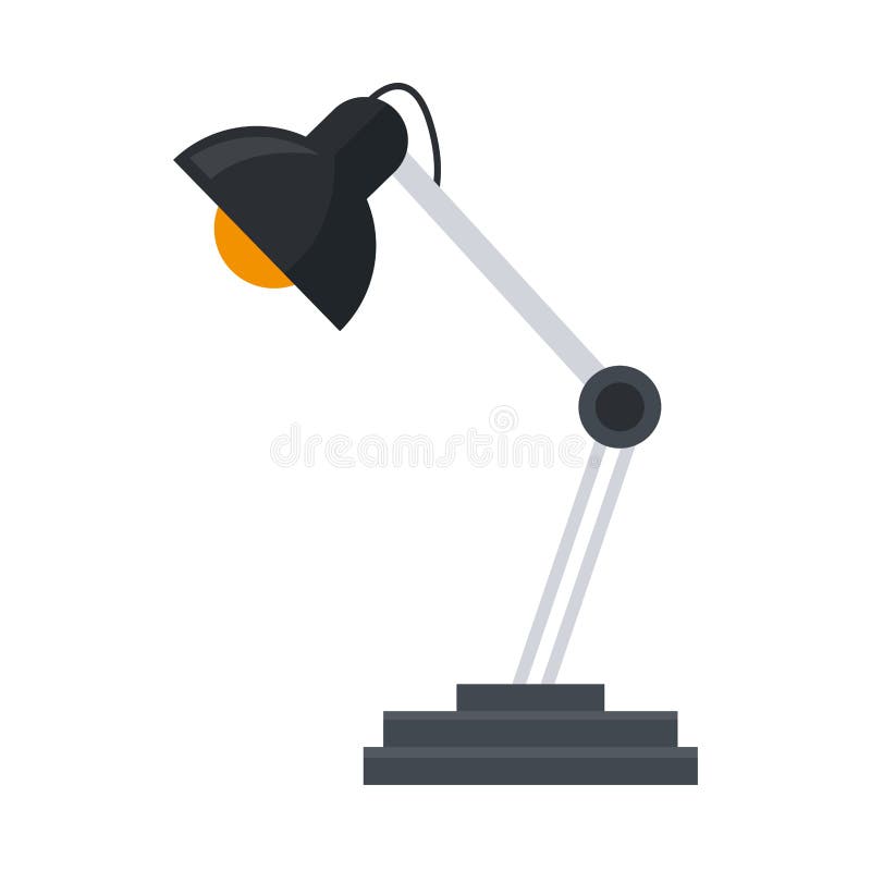 Desk light lamp symbol stock vector. Illustration of metal - 141269378