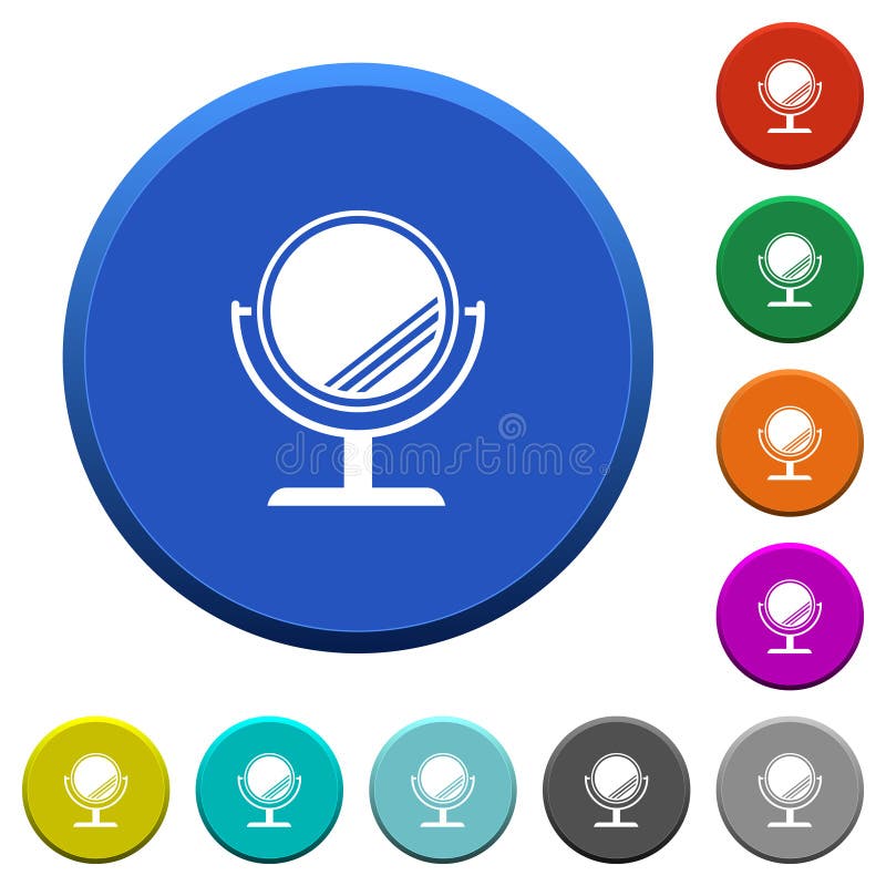 Desk Mirror with Reflection Beveled Buttons Stock Vector - Illustration ...