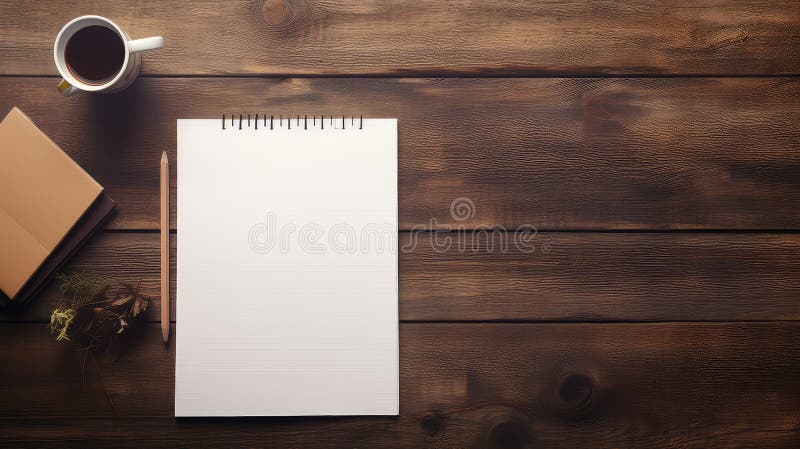 Desk Notepad Table Background Stock Illustration - Illustration of desk ...