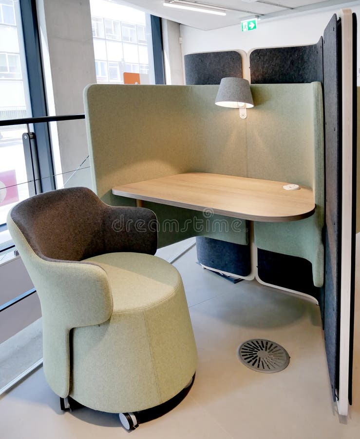 Desk and Office Chair with Modern Design Stock Photo - Image of house ...