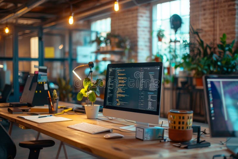 A Desk in an Office Setting with a Computer Placed on it, Incremental ...