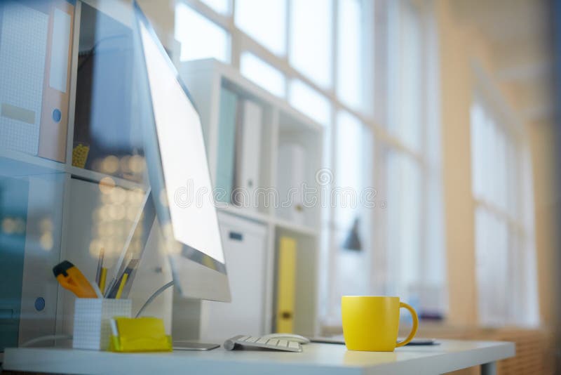 Empty workplace stock photo. Image of work, stationary - 108207550