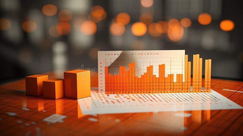 Desk Orange Data Background Stock Illustration - Illustration of papers ...