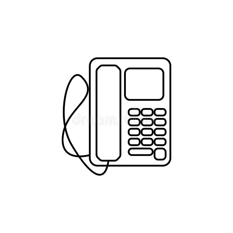 Desk Phone Icon. Media Signs for Mobile Concept and Web Apps. Thin Line ...