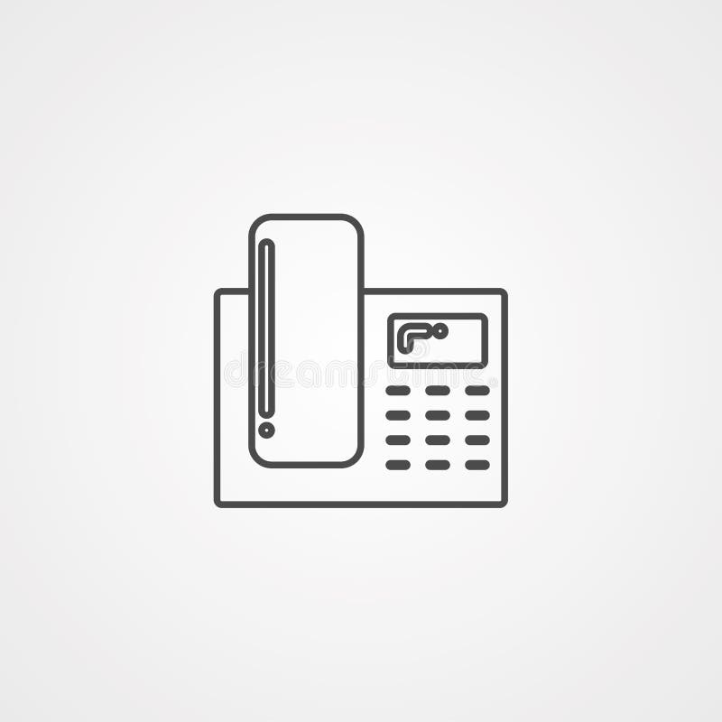 Desk Phone Vector Icon Sign Symbol Stock Vector - Illustration of phone ...