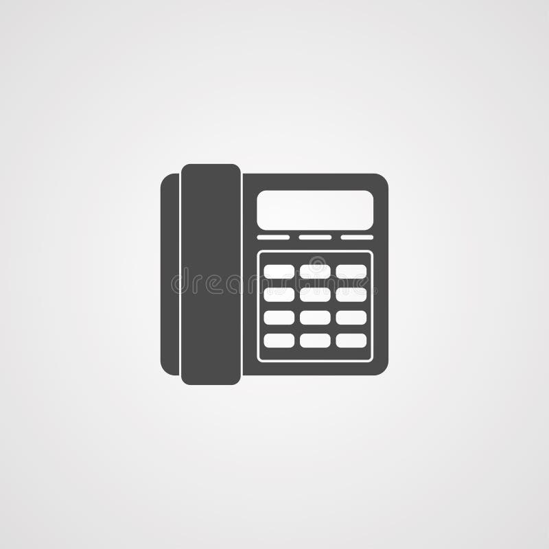 Desk Phone Vector Icon Sign Symbol Stock Vector - Illustration of dial ...