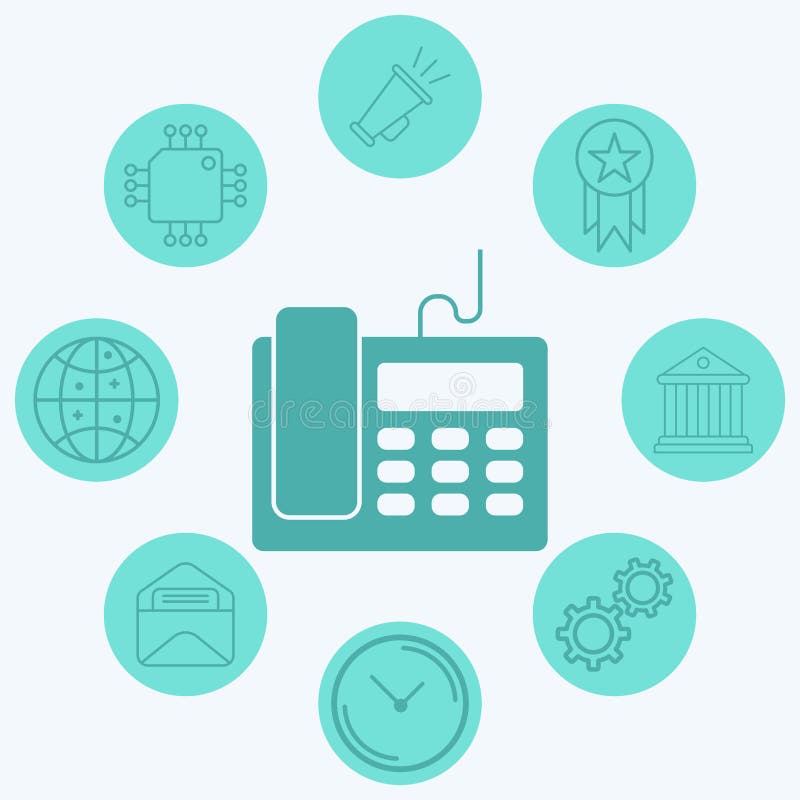 Desk Phone Vector Icon Sign Symbol Stock Illustration - Illustration of ...