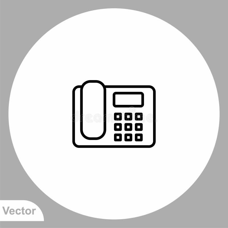 Desk Phone Vector Icon Sign Symbol Stock Vector - Illustration of ...