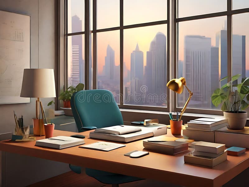 The Desk is a Statement of Intent. Stock Illustration - Illustration of ...