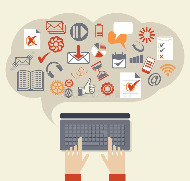 Desk with Stationery Objects Seen from Above Stock Vector ...