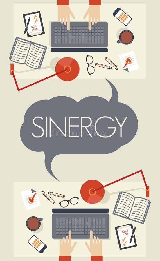 Desk with Stationery Objects Seen from Above Stock Vector ...