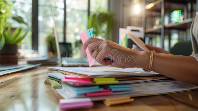 The Desk with Sticky Notes. AI Generated Stock Illustration ...