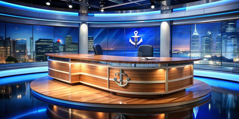 The Desk of the Studio Anchor Table AI-Generated Content Stock Image ...