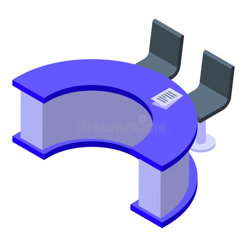 Desk Studio Tv Icon Isometric Vector. Female Host Stock Vector ...