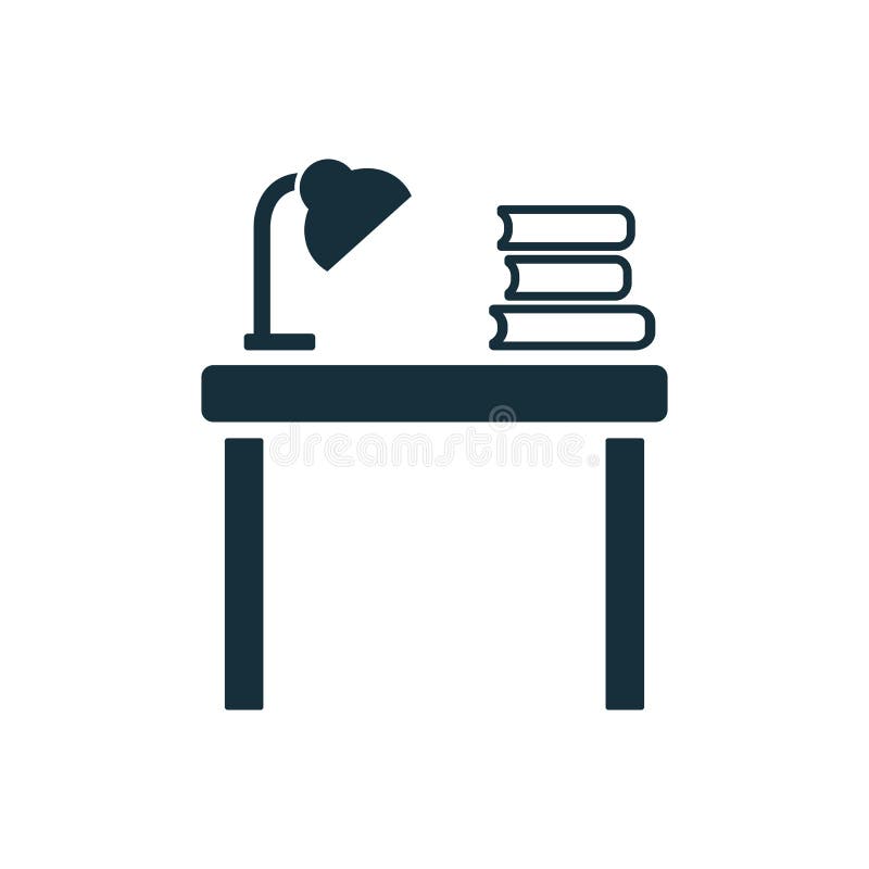 Desk Table Desktop Workplace Icon Stock Illustration - Illustration of ...