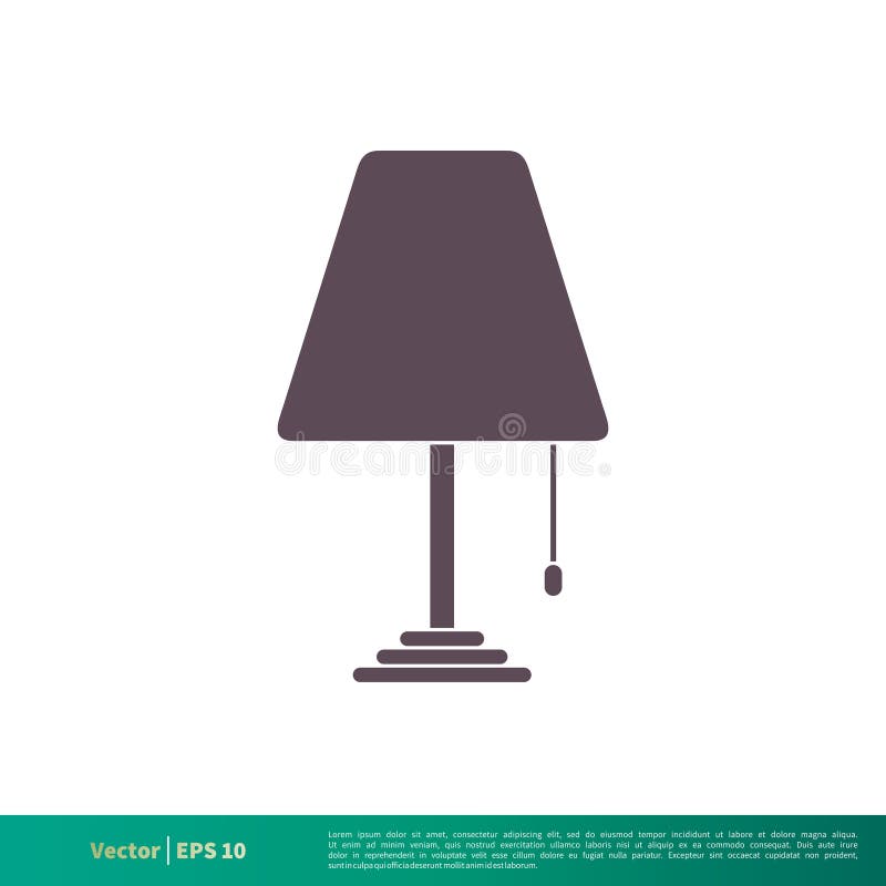 Desk, Table Lamp Icon Vector Logo Template Illustration Design. Vector ...