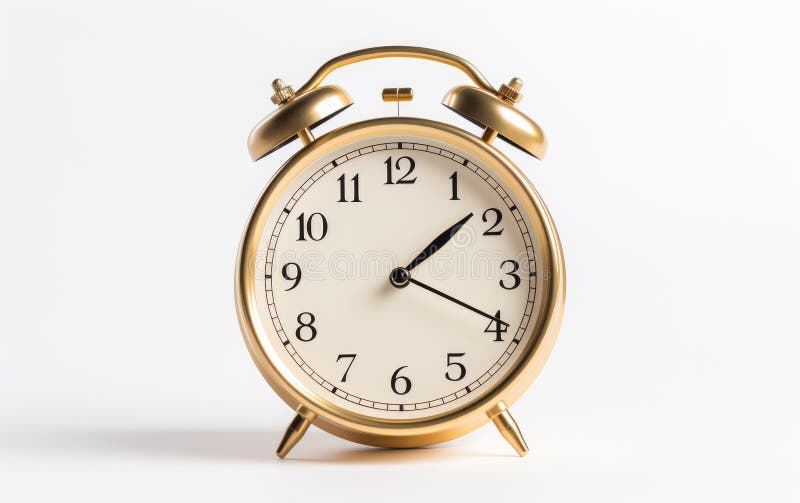 Desk Timepiece on White Background Stock Photo - Image of stylish ...