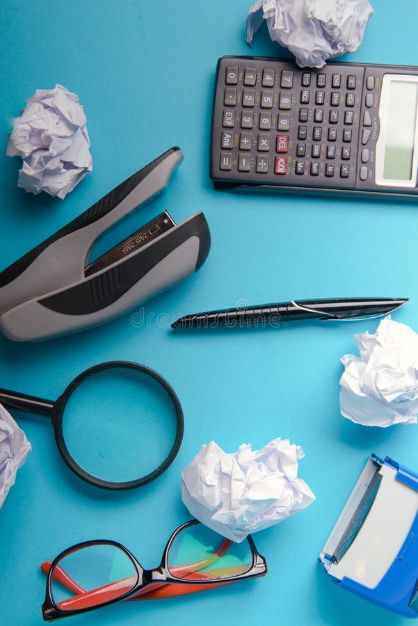 Desk with Tools and Notebook Office Desk Stock Image - Image of table ...