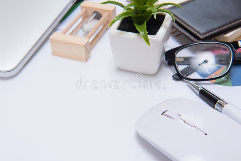 Desk with Tools and Notebook Office Desk,Office Desk Table Stock Photo ...