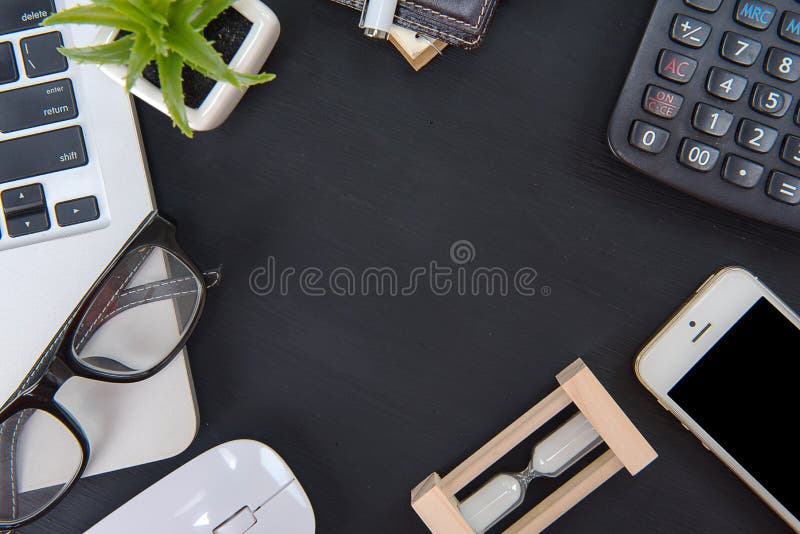 Desk with Tools and Notebook Office Desk,Office Desk Table Stock Photo ...