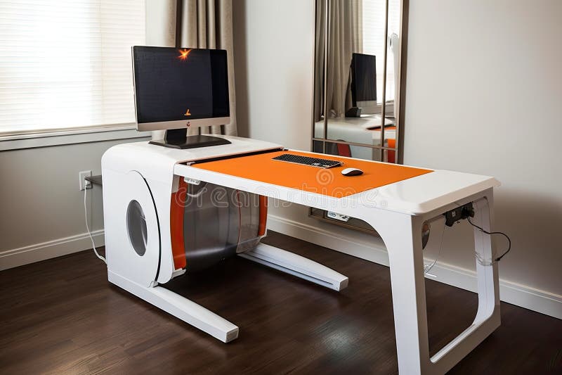 A Desk with a Treadmill Built in for an Active Work Environment Stock ...