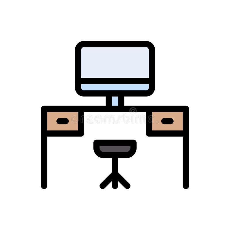 Desk stock vector. Illustration of view, desktop, computer - 217334690