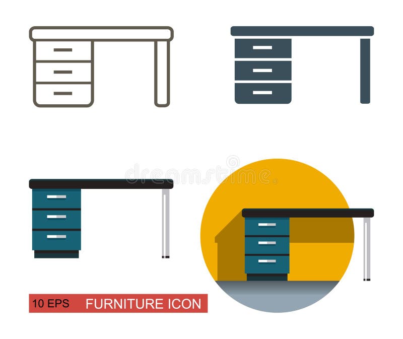 Desk vector icon stock vector. Illustration of simple - 114961903