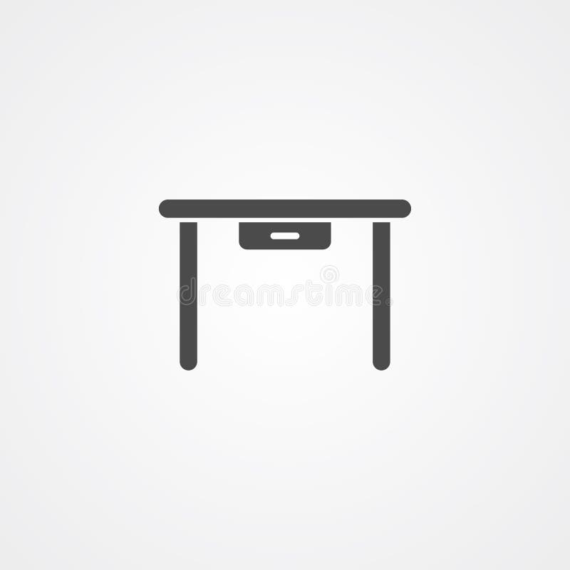 Desk Vector Icon Sign Symbol Stock Illustration - Illustration of ...