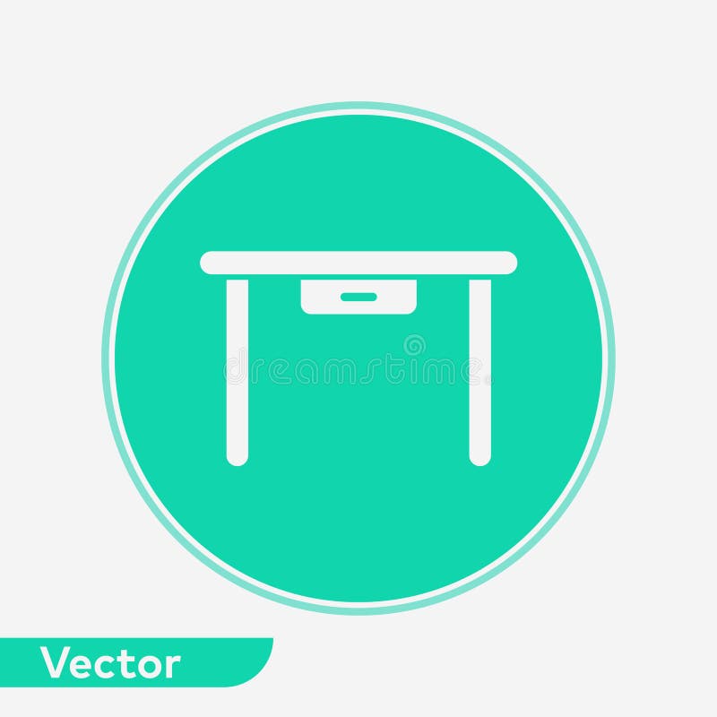 Desk Vector Icon Sign Symbol Stock Illustration - Illustration of ...